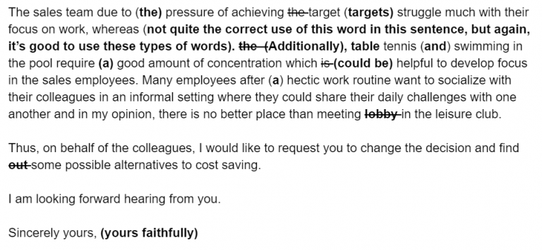 CAE Email Example & Feedback From Native English Teacher