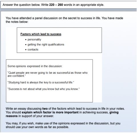 CAE Essay Sample - 1 Question, Answer & Examiner Feedback