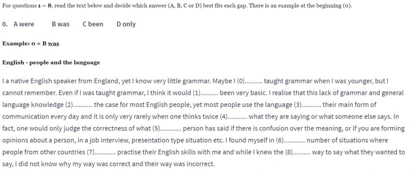 FCE Reading Part 1 | Pass the B2 First Cambridge English Exam